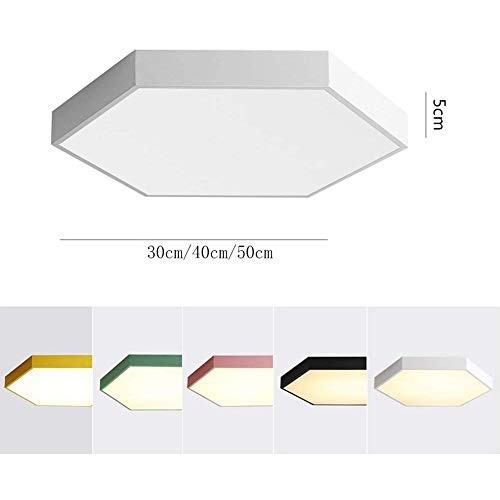 DOGACA Modern Hexagon LED Ceiling Light Fixture with Remote Dimmable Flush Mount Ceiling Lamp for Hallway Stairway Hearth Kitchen Porch Entryway-White Light 40cm