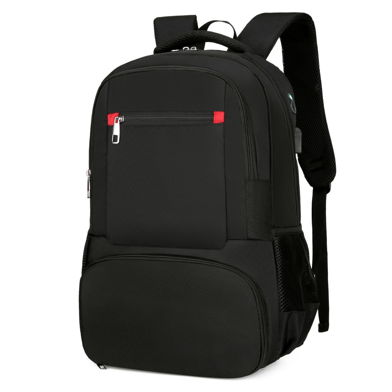 DAILY&DIARY Lunch Backpack, Insulated Cooler Backpack with Lunch Compartment for Men Women Water Resistant Lunch Bag 15.6 Inch Laptop Backpack Durable for Work, School, Camping, Picnics, Black
