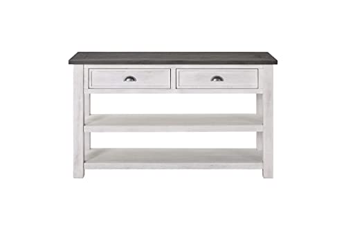 Martin Svensson Home Monterey Solid Wood Sofa Console Table White with Grey Top