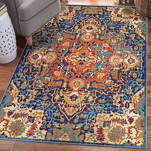 LUXE WEAVERS Howell Collection Oriental 8x10 Blue Area Rug
