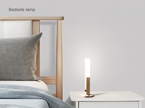 Seeloon Motion Sensor Night Lights Magnet Body Sensor Hallway Night Lights Rechargeable Led Light Portable Stairway Night Lights Wooden Wall Sconce Battery Operated Wall Sconces (Ash Wood)