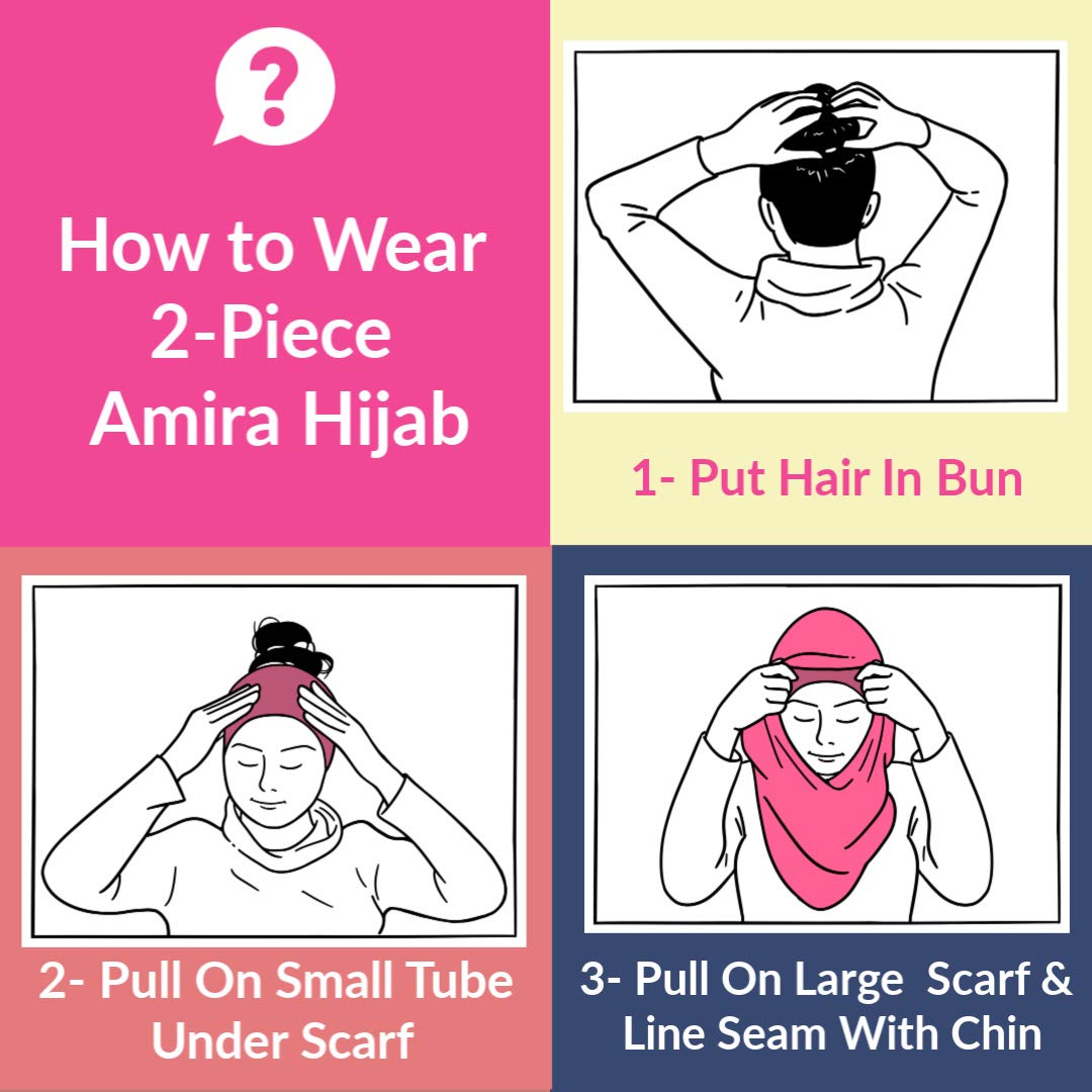 TheHijabStore.com Women's 2 Piece Amira Jersey Hijab - Soft Modal Stretch Head Scarf with Tube Under Scarf Cap Olive Green