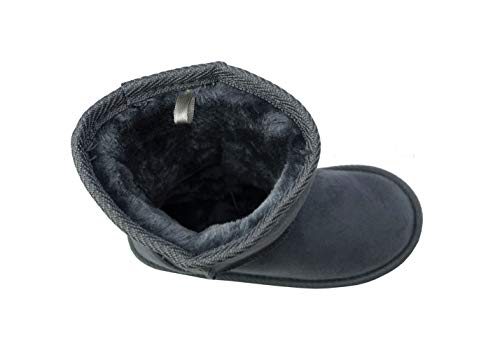 REDVOLUTION New Kids Classic Snow Boots Faux Fur Midcalf Outdoor Boots (Big Kid) (430 Grey, numeric_4)