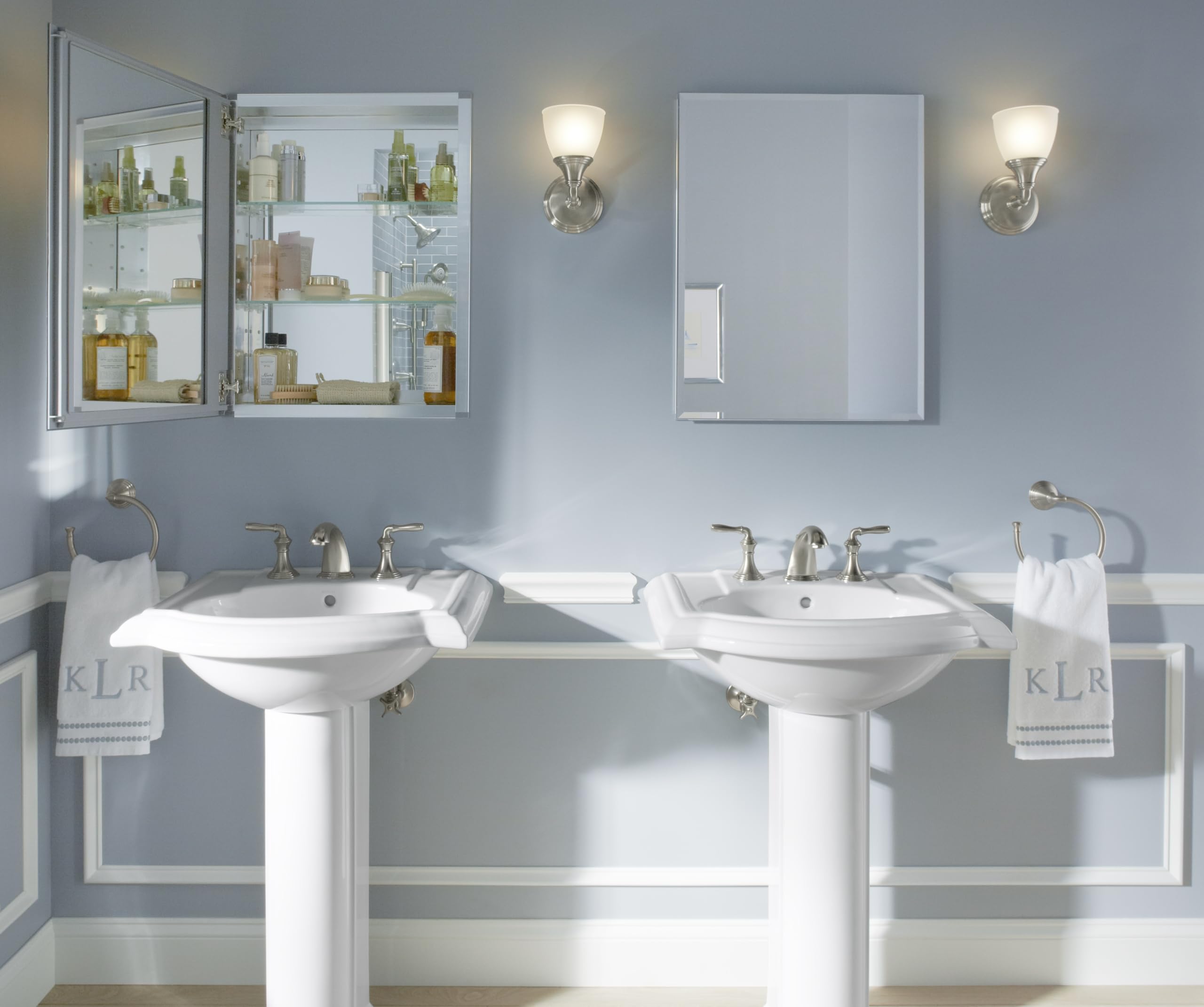 KOHLER CLC Flat, Single Medicine Cabinet with Mirrored Door, 20” Width x 26” Height, Aluminum, Frameless with Beveled Edges, One Size, Silver