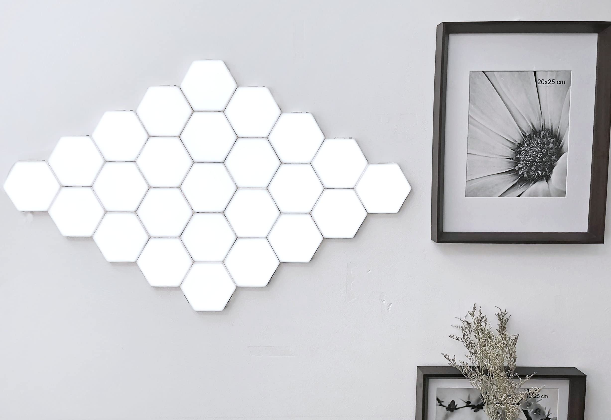 Hexagon Led Lights, LED Wall Lights, Touch-Sensitive Lighting, Aesthetic Room Decor | Perfect Decoration for Living and Bedroom Large Wall Lights DIY Modular Touch Lamp (2 PCS)