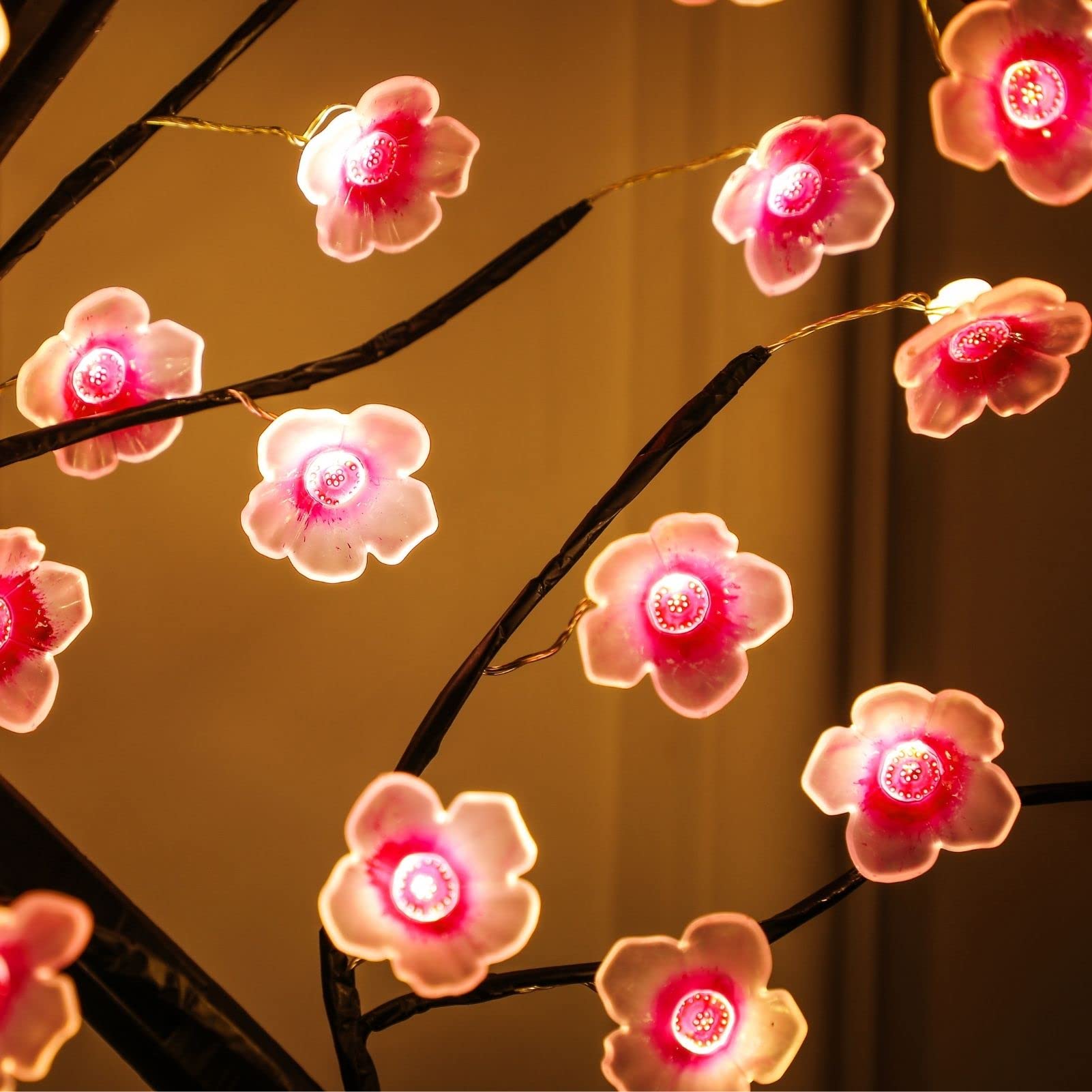 Cherry Blossom Tree Lamp, 18inch 36 Led Bonsai Tree Lights, Battery/USB Operated Japanese Decor Night Lights for Bedroom Home Idea (1 Pack)