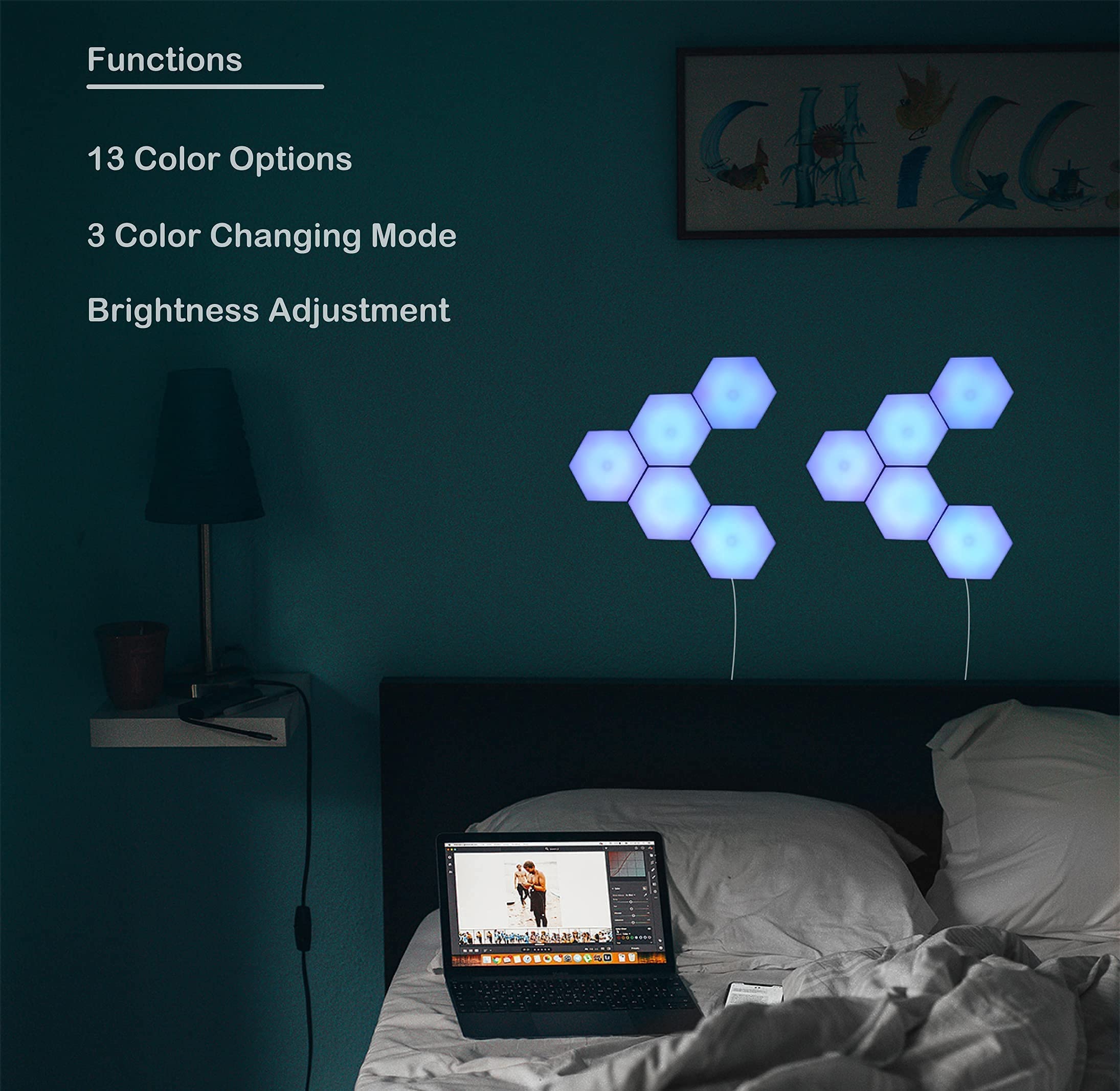 Fignolee Hexagon Lights | Premium Light Panels | RGB Cool Lights | Touch-Sensitive and Remote Controlled Gaming Lights Suitable for Game Room, Bedroom and Living Room | DIY led Wall Lights (6 pcs)