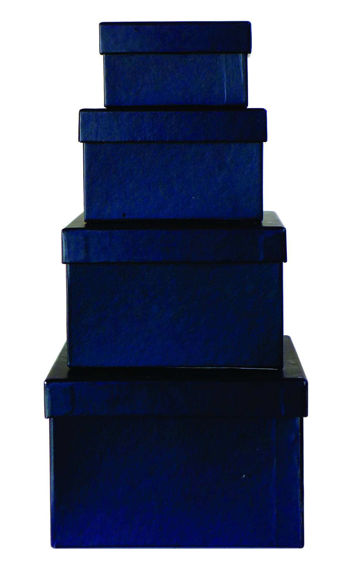 Cypress Lane Square Rigid Gift Box, a Nested Set of 4, 3.5x3.5x2 to 6x6x4 inches (Red)