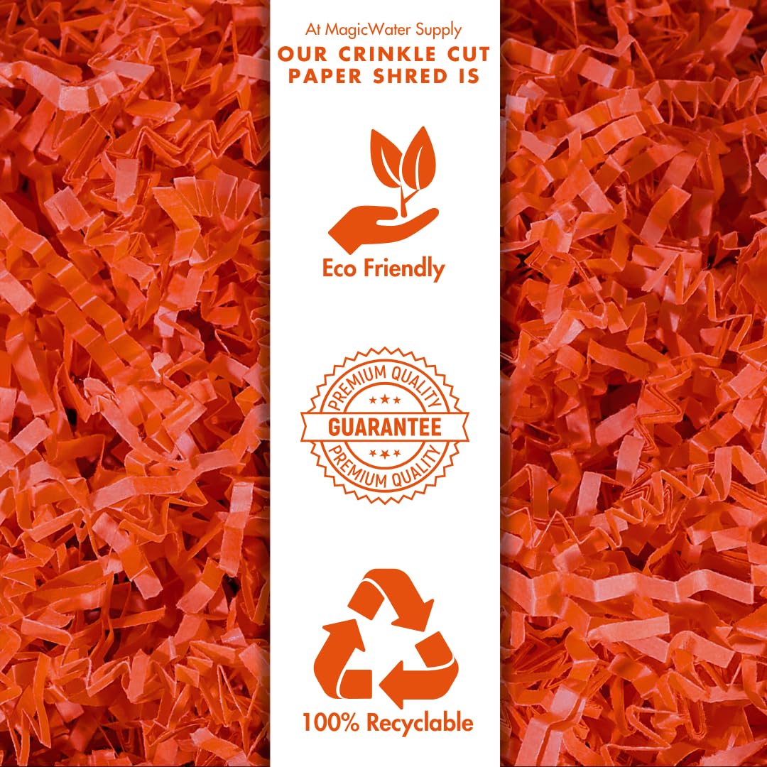 MagicWater Supply Crinkle Cut Paper Shred Filler (4 oz) for Gift Wrapping & Basket Filling - Orange
