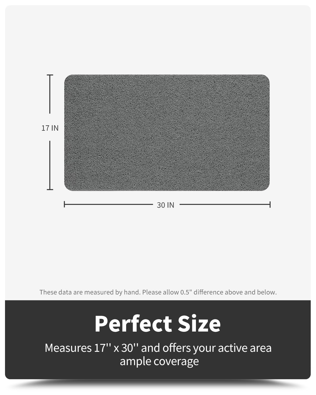 Non-Slip Bathtub Mat, 17x 30 Inch, Shower Mats for Bath Tub, PVC Loofah Bathroom Mats for Wet Areas, Quick Drying