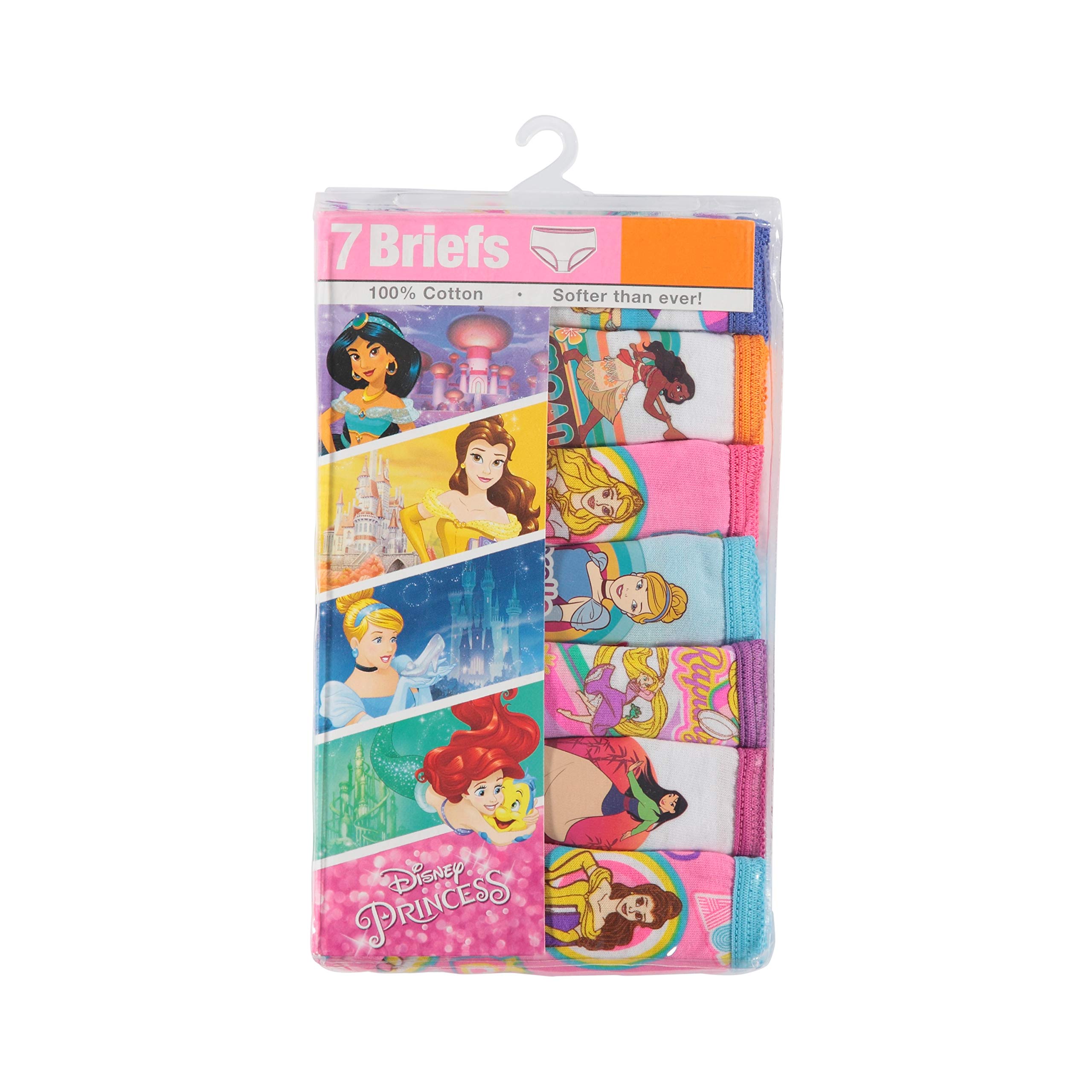 Disney Girls' Toddler Princess Underwear Mulipacks, Multi7pk, 4T