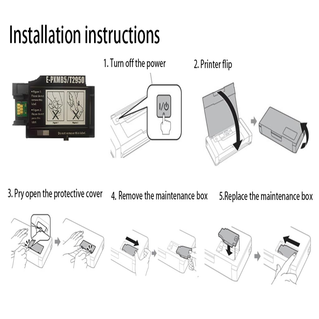 Remanufactured T2950 Ink Maintenance Box for Workforce WF-100 WF-110 Inkjet Printer 2 Pack