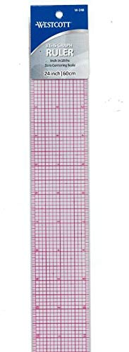 Westcott 8ths Graph Ruler, 2 x 24, Transparent (W-248)