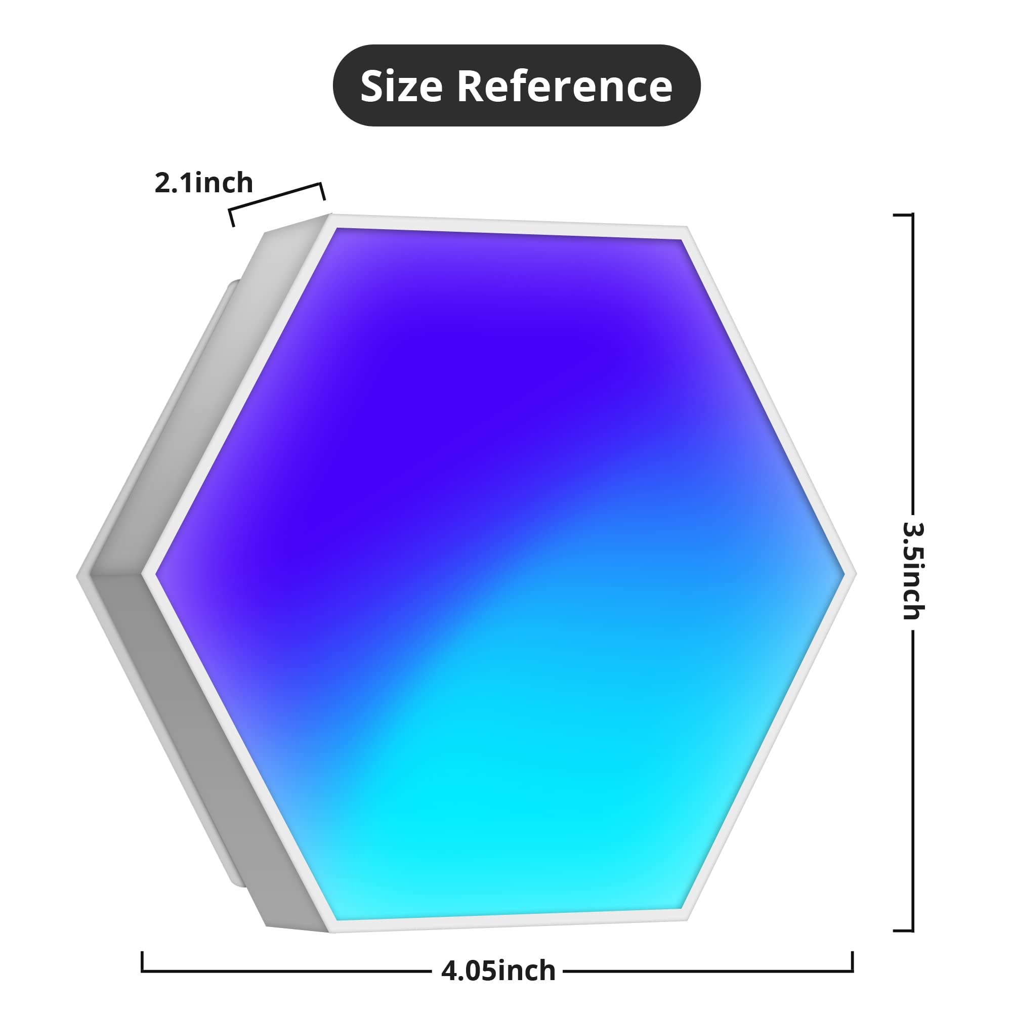 Lumoonosity LED Hexagon Lights - Dream Color Hexagon LED Light - Music Sync Color Changing Hexagon Wall Lights - RGB Hexagon Lights for Bedroom, Gaming Room - Cool Hexagon Wall Panels