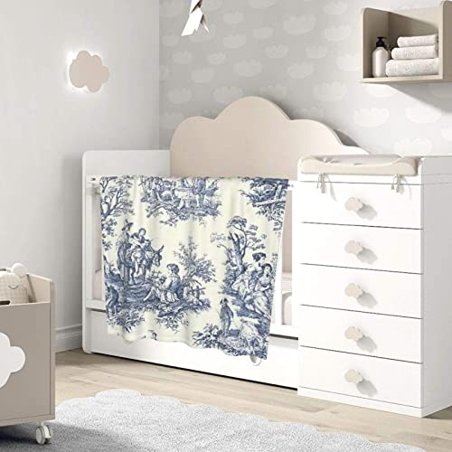 Toile Blanket Super Soft Light Weight Cozy Warm Fluffy Plush Throw Blanket for Bed Couch Living Room 40x50 inch