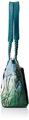 Anna by Anuschka Hand Painted Leather Women's East WEST Organizer Tote, Lovable Panda