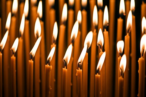 BCandle 100% Beeswax 6-Hour Candles (Set of 6) Organic Hand Made - 11 Inches Tall, 1/2 Inch Thick; Tapers