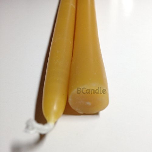 BCandle 100% Beeswax 6-Hour Candles (Set of 6) Organic Hand Made - 11 Inches Tall, 1/2 Inch Thick; Tapers