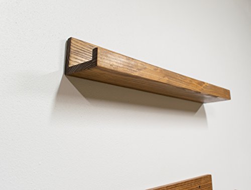 JustKnotWood Wood Picture Ledge Floating Ledge Wall Shelves, 36 inch, Early American