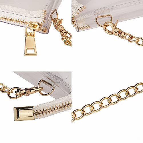 Y&R Direct 3 in 1 Clear Crossbody Bag with Zipper Closure Stadium Approved Clear Purse for Sports Concert Prom Party Present