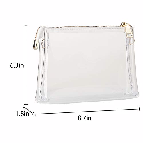 Y&R Direct 3 in 1 Clear Crossbody Bag with Zipper Closure Stadium Approved Clear Purse for Sports Concert Prom Party Present