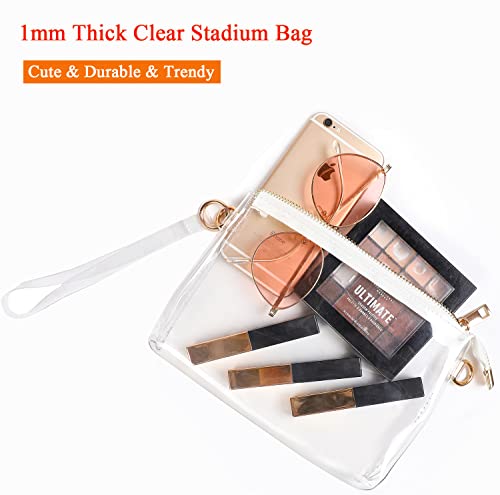Y&R Direct 3 in 1 Clear Crossbody Bag with Zipper Closure Stadium Approved Clear Purse for Sports Concert Prom Party Present