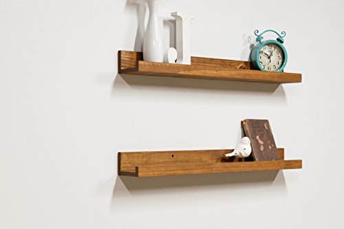 JustKnotWood Wood Picture Ledge Floating Ledge Wall Shelves, 36 inch, Early American