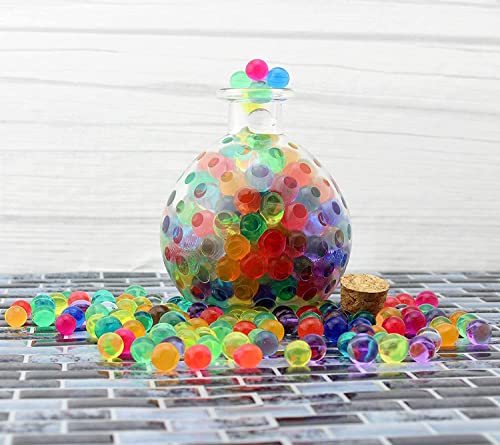 Cornucopia Round Glass Spherical Bottles, Potion Bottles" with Corks (2-Pack, 8-Ounce Capacity); Large Bottles for Costume Props, Decor & DIY Crafts