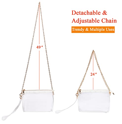 Y&R Direct 3 in 1 Clear Crossbody Bag with Zipper Closure Stadium Approved Clear Purse for Sports Concert Prom Party Present
