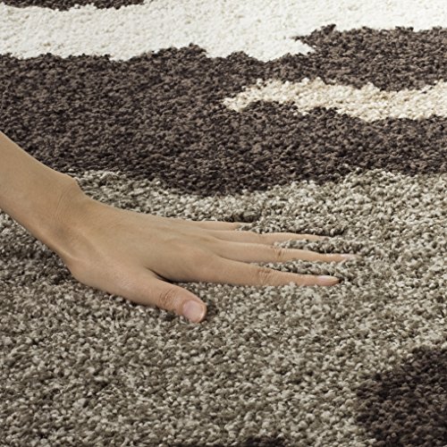 SAFAVIEH Florida Shag Collection 2'3" x 9' Beige / Multi SG453 Camouflage Non-Shedding Living Room Bedroom Dining Room Entryway Plush 1.2-inch Thick Runner Rug
