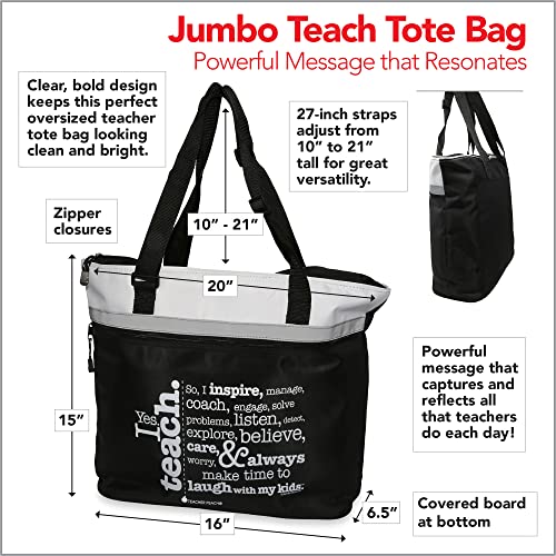 Teacher Peach Jumbo Teacher Gift Tote Bag, Gift for Teacher Appreciation, Teacher Gifts for Women