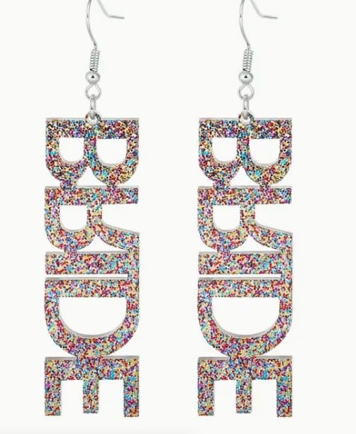 Decentraland Beaded Rhinestone Dangle Earring - Pearl Finish - Bride Gift for Women - Bohemian Style - Accessory for Bachelorette Party , Plastic Free