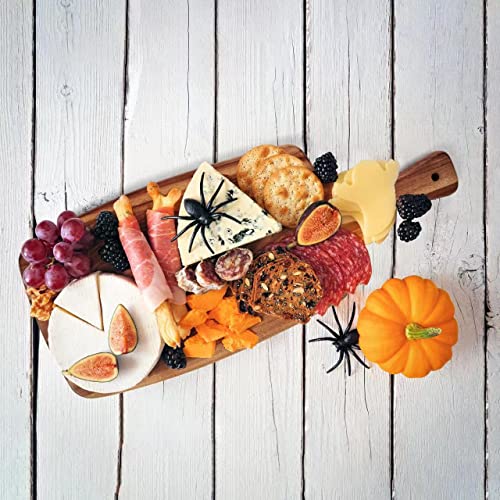 KARRYOUNG Acacia Wood Cutting Board with Handle - Wooden Charcuterie Board for Bread, Meat, Fruits, Cheese and Serving,Butcher Block Carving Board for Kitchen Chopping,17 x 7 Inch