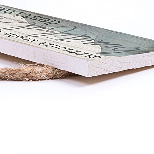 Difficult Roads Beautiful Destinations Mountains 10 x 3.5 Inch Wood Hanging Wall Sign