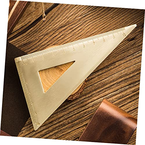 Ciieeo Triangle Ruler Triangular Ruler Stainless Steel Ruler Nordic Style Ruler Metal Protractor Plastic Ruler Clear Math Ruler Triangle Metric Ruler School Supplies with Hole Stationery