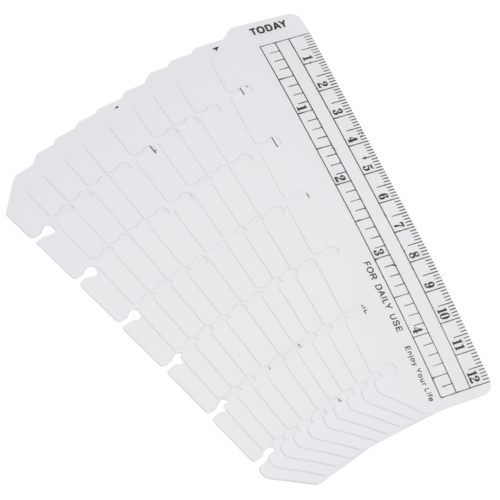 PATIKIL 5.3"x1.4" Bookmark Ruler, 20 Pack Snap-in Ruler Page Marker Book Mark Measuring Tools for A7 Size 6-Hole Binder Notebook, Clear