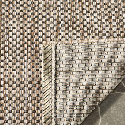 SAFAVIEH Courtyard Collection 5'3' x 7'7' Natural/Black CY8521 Indoor/ Outdoor Patio Backyard Mudroom Area Rug