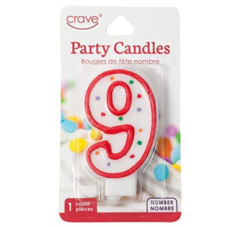 Jacent Polka Dot Number Birthday Candle Cake Topper - #9 Candle