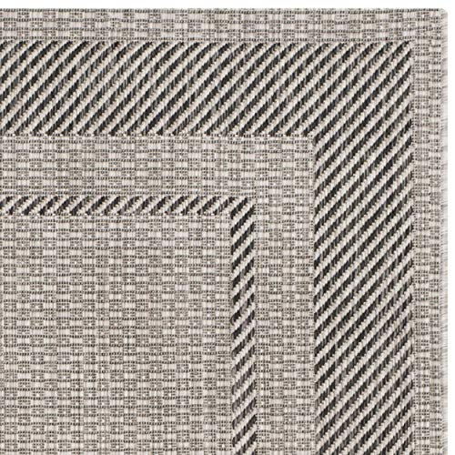 SAFAVIEH Courtyard Collection 6'7" Square Beige/Black CY8477 Indoor/ Outdoor Waterproof Easy-Cleaning Patio Backyard Mudroom Area-Rug