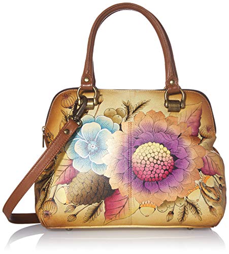 Anna by Anuschka womens Leather Medium Satchel Bag, Rustic Bouquet, One Size US