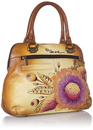 Anna by Anuschka womens Leather Medium Satchel Bag, Rustic Bouquet, One Size US
