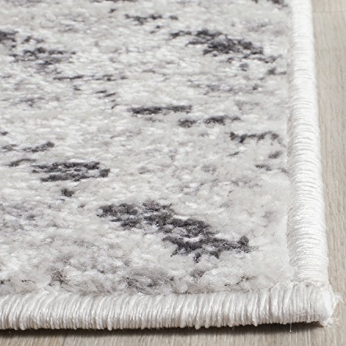 SAFAVIEH Adirondack Collection 8' x 10' Ivory/Charcoal ADR104N Chevron Non-Shedding Living Room Bedroom Dining Home Office Area Rug
