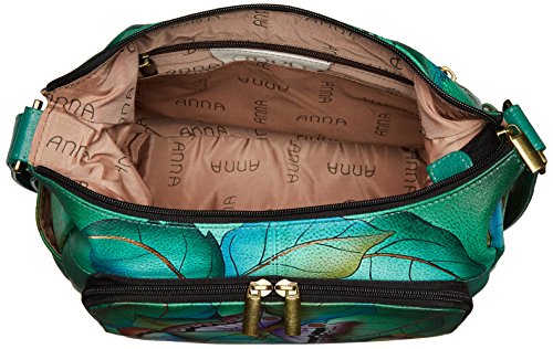 Anna by Anuschka Women's Genuine Leather Large Hobo Handbag | Zip-Top Multi-Compartment Tall Organizer | Summer Wings