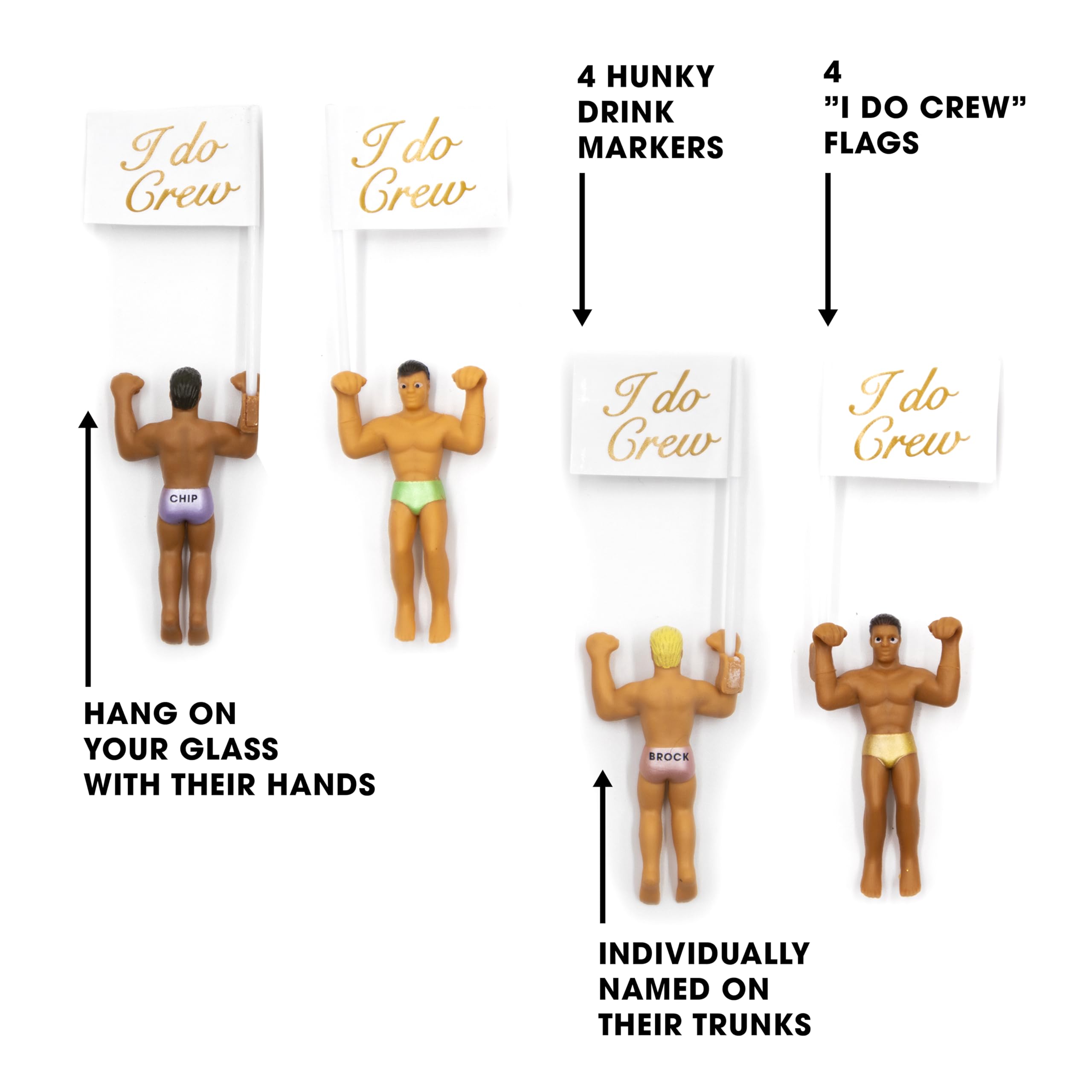 Drinking Buddies Bride Squad, Bachelorette Drink Markers, Party Accessories, Girls Night, Hunky Wine Charmers