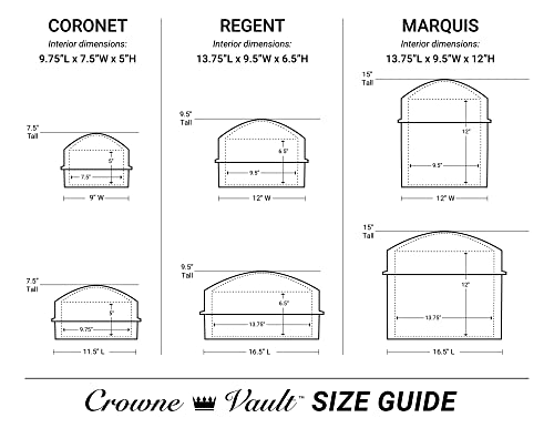 Crowne Vault Burial Urn Vault | Outer Container to Hold Adult Urn for Cremation Ashes for Ground Burial | Made in the USA (Regent, Granite Grey)