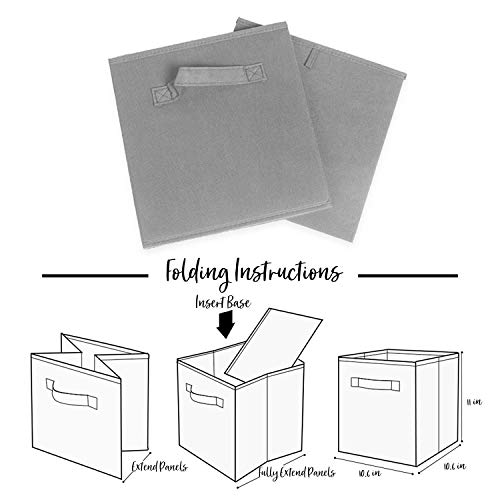 Storage Box Storage Bins 3 Pack Storage Cube Basket Bins Cloth Folding Box Closet Drawers Container Dresser Basket Organizer Shelf Collapsible for Underwear Sock Bra Tight Kids Toy (Gray)