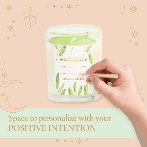 Magnificent 101 Pure Sage Energy Cleansing Candle for Smudging, Purification, Chakra Healing; Great Gift for Meditation, Aromatherapy & Yoga Practice; 100% Natural Soy Wax Candle in 6-oz. Glass Holder