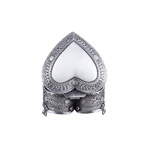 Feyarl Vintage Jewelry Box Heart Shape Trinket Box Ring Earrings Treasure Organizer Box Christmas Brithday Gift