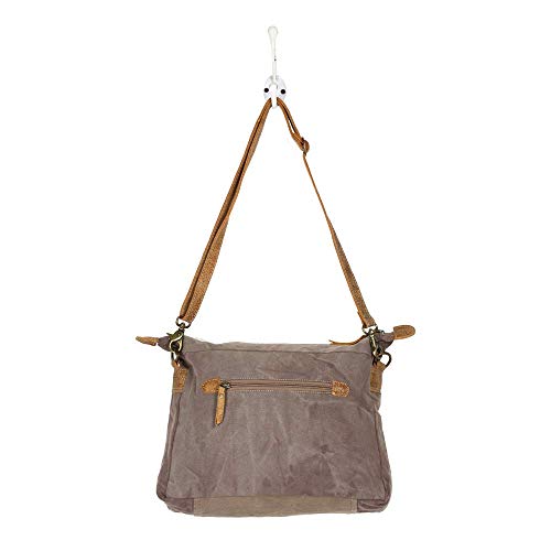 Myra Bag Tribe Strip Upcycled Canvas & Cowhide Leather Bag S-1210