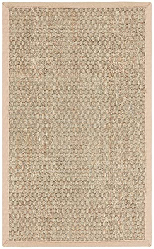 SAFAVIEH Natural Fiber Collection 2' x 3' Beige NF114A Border Basketweave Seagrass Accent Rug